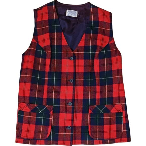 Pendleton | Jackets & Coats | Vintage Pendleton Tartan Plaid Vest ...